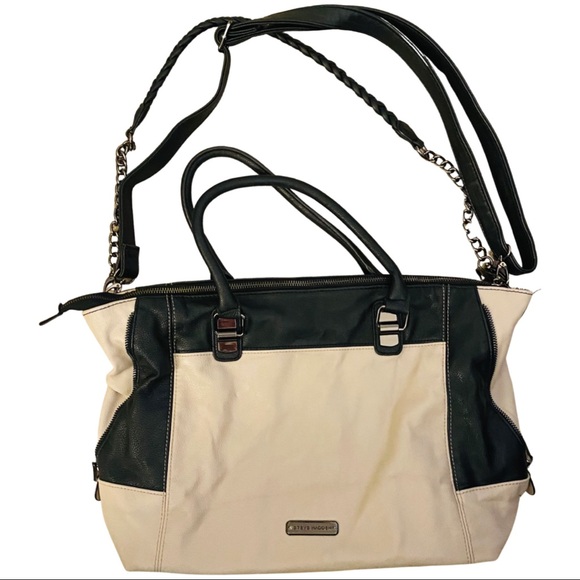Steve Madden | Bags | Steve Madden Black Cream Large Convertible Purse ...